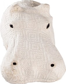 Béžová antik nástěnná dekorace hlava hroch Hippo L - 17*24*21 cm