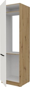 ARIA az | vysoká skříňka 60 LO-210 2F na vestavnou lednici | 60 cm | ANTI FINGERPRINT povrch | artisan/bílá