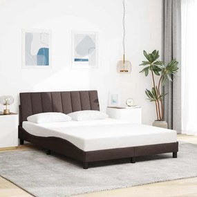 Rám postele bez matrace Hanko tmavě hnědý 140 x 190 cm textil 3310387