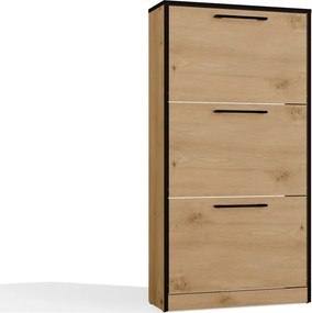 Výklopný botník PAULA dub artisan s černými hranami