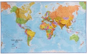 Manutan  Politická mapa světa, 200 x 120 cm