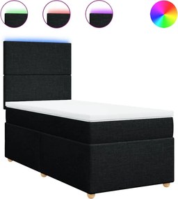 Box spring postel s matrací černá 90x200 cm textil 3293458