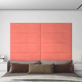 vidaXL Nástěnné panely 12 ks 90 x 30 cm samet 3,24 m² [343920] Barva: Růžová
