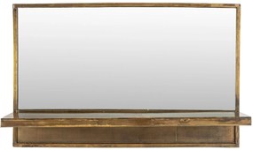 OnaDnes -20% White Label Mosazné kovové závěsné zrcadlo WLL Feyza 61x38 cm
