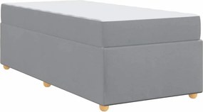 Rám postele s matrací Světle šedá 80 x 200 cm textil 3399314