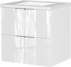 Bílá lesklá závěsná skříňka pod umyvadlo 61x61 cm Celano – Germania