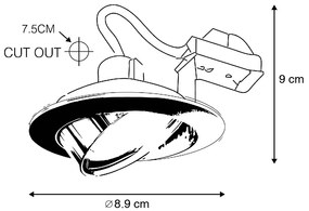 Sada 6 zapuštěných bodových světel černých otočných - Cisco
