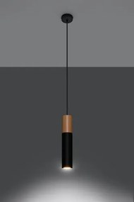 Lustr SOLLUX Pablo GU10 1x40W bez zdroje SL.0632 přírodní dřevo a ocel černá