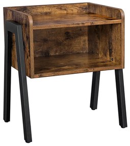 Vasagle Noční stolek s úložným prostorem 42x35x52cm rustikální černá