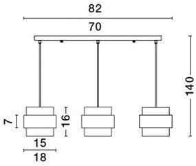 Nova Luce Závěsné svítidlo SIANNA kouřové sklo mosazný zlatý kov E27 3x12W