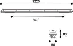 LED2 1221851 LED2 Svítidlo venkovní stropní  DUSTER III 120 20-35W 3000K/3500K/4000K šedá