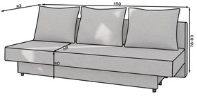 Eltap Rozkládací pohovka Amaza Materiál a barva potahu: Sawana 14 - černá