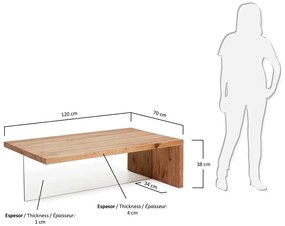 Masivní dubový konferenční stolek Kave Home Tulsi 120 x 70 cm