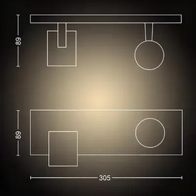 Philips Hue Runner černá / Bodové svítidlo / 2x GU10 / Bluetooth/Zigbe