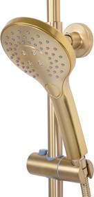 Rea Vincent, sprchový set s termostatickou baterií a dešťovou hlavicí 25cm, zlatá matná, REA-P6602