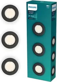 Philips myLiving Peridot černá / Zapuštěné LED svítidlo / GU10 / IP20