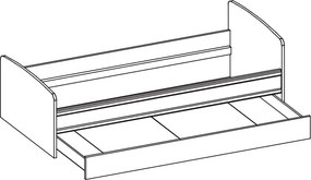 Postel 90x200 cm s ÚP VALENCIA dub sonoma