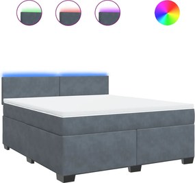 Box spring postel s matrací tmavě šedá 180x200 cm samet 3288673