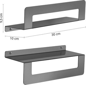 Gedy Gedy, CLEO police s držákem ručníků 300mm, gun metal, 2019813