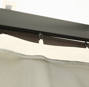Outsunny 4 boční panely 3,5x2 m pro zahradní altán s mřížkou a zipem, černé