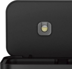 Matně černý ocelový odpadkový koš 34+24 l na tříděný odpad/nášlapný – simplehuman