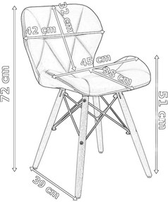 ViaDomo Via Domo - Židle Americano - modrá - 72x45x38 cm