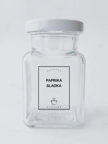 Samolepka na kořenky PAPRIKA SLADKÁ průhledná 3 × 4 cm tučné písmo
