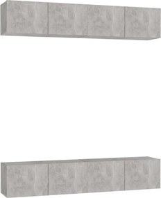 TV skříňky 4 ks betonově šedé 80 x 30 x 30 cm kompozitní dřevo 3079060
