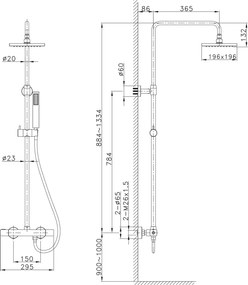 Sapho, DAKAR teleskopický sprchový sloup s termostatickou baterií, zlato, SZ139