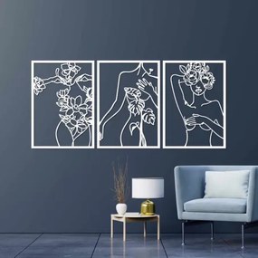 Třídílná nástěnná dekorace ženy – Moderní art umění | SENTOP HDF0480