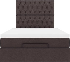 Osmanský rám postele s matrací tmavě šedá 120x200cm textil 3313233