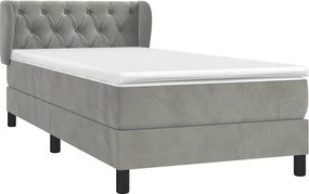 Box spring postel s matrací světle šedá 80 x 200 cm samet 3127637