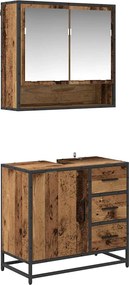 Sada koupelnového nábytku 2 ks Staré dřevo 65 x 33 x 60 cm 3402506