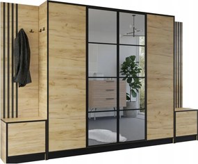 Šatní skříň EDEN 17 dub Craft zlatý Vzor 1