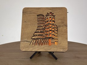 Li-Go "Tančící dům" lampa 19x19 cm provedení povrchu: dub