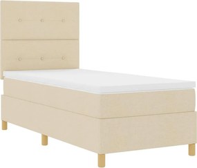 Postel s boxspringem s čelo Krémová 100 x 200 cm textil 3339600
