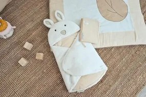 Doudou Plyšová bílá dečka s kapucí Happy Wild 70 cm / od 0 let