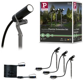 Paulmann 94156 Plug&Shine Plantini, rozšiřující set zahradních reflektorů 3x2,5W LED 3000K stmívatelné, IP65