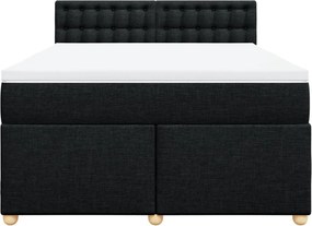 Box spring postel s matrací černá 140x200 cm textil 3289019