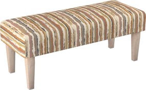 Dlouhá lavička 100x40cm barva béžová látka pletený vzor, vzorované