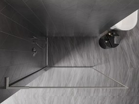 Mexen Kioto-XF L sprchová stěna Walk-in s rámem 70 x 202 cm, transparentní 10 mm, kartáčovaný nikl - 800-070-174-97-00-XF