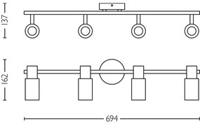 Philips - Bodové svítidlo PALMS 4xE14/25W/230V