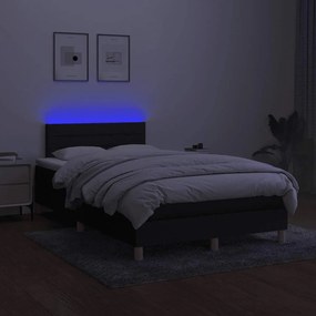 Box spring postel s matrací a LED černá 120x190 cm textil 3270097