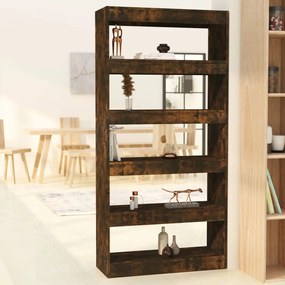 Knihovna/dělicí stěna kouřový dub 80x30x166 cm kompozitní dřevo - Default Title