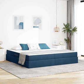 Postel s úložným prostorem a matrací Modrá 200 x 200 cm 3399687