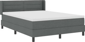 Postel s boxspringem s čelo Tmavě šedá 200 x 160 cm textil 3341049