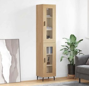 vidaXL Skříň highboard 34,5 x 34 x 180 cm kompozitní dřevo [3199444] Barva: Betonová šedá