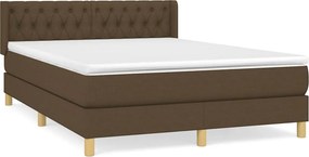 Box spring postel s matrací tmavě hnědá 140x190 cm textil 3130508