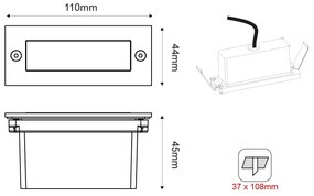 ACA Lighting LED zápustné nástěnné svítidlo PAS 2W/230V/6000K/100Lm/120°/IP54/IK08, matný nikl, PAS260N