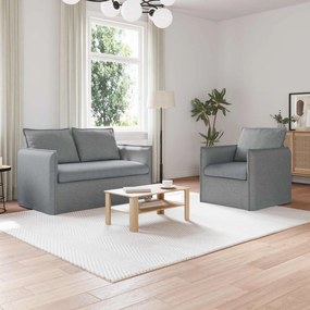 Set pohovek 2 ks Světle šedá Textil 3407523